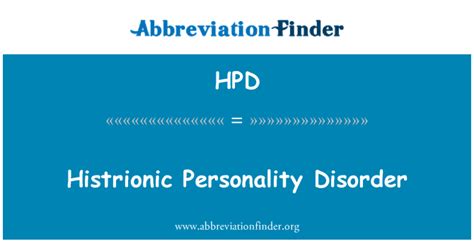 Hpd Definition Histrionic Personlighedsforstyrrelse Histrionic