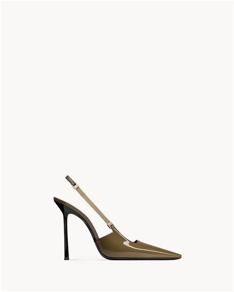 Blake Slingback Pumps In Patent Leather Saint Laurent