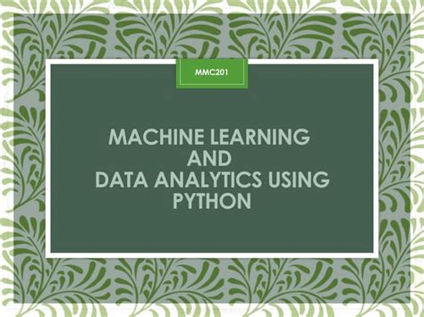 Machine Learning Using Python Expectation Settingpptx