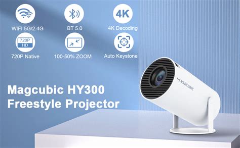 Magcubic Hy300 Portable 4k Projector Wifi6 Android 11 Bluetooth 5 Tech Tack