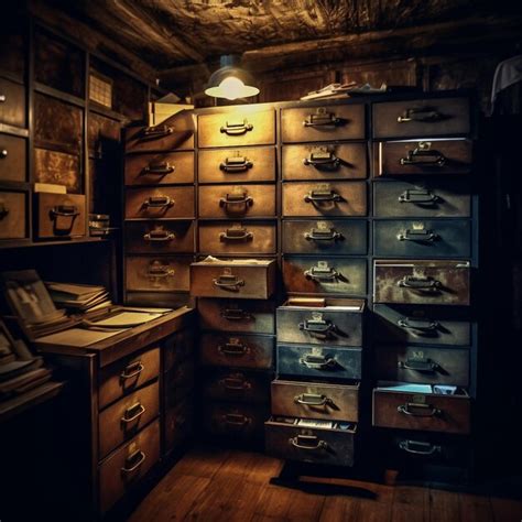 Premium AI Image File Cabinet With Many Boxes