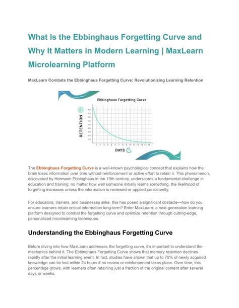 Ppt What Is The Ebbinghaus Forgetting Curve And Why It Matters In Modern Learning Maxlearn