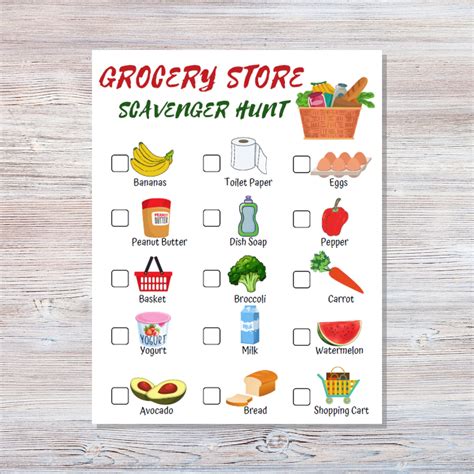 Free Printable Grocery Store Scavenger Hunt Download Free Printable