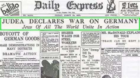 Judeas Historic Declaration Of War 1933