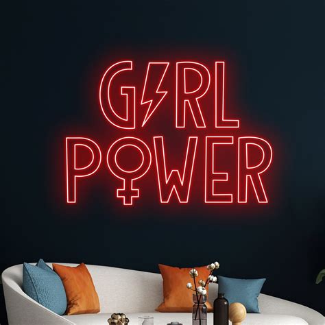 Girl Power Neon Light Girl Line Neon Sign Girl Led Light Lady Led Sign Woman Room Wall Decor