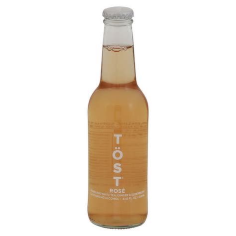 Tost Rose Sparkling White Tea Ginger And Elderberry Non Alcoholic
