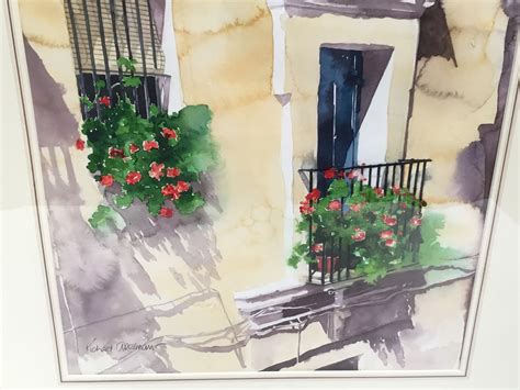 Lot 127 Richard Akerman B 1942 Watercolour Red