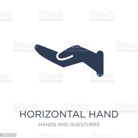 수평 손 아이콘입니다 손 및 Guestures 컬렉션에서 흰색 배경에 유행 평면 벡터 가로 손 아이콘 공란에 대한 스톡 벡터 아트 및 기타 이미지 Istock