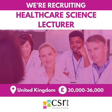 Csr Scientific Training On Linkedin Recruitment Csr Healthcare Sciencelecturer Training