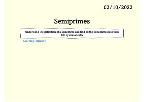 Semiprimes Teaching Resources