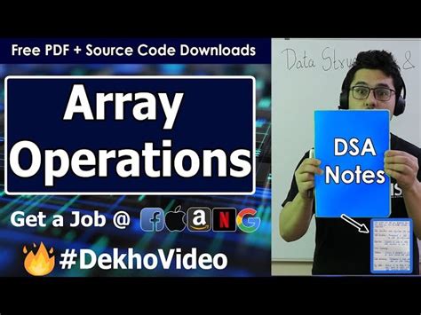 Free Video Operations On Arrays In Data Structures Traversal Insertion Deletion And