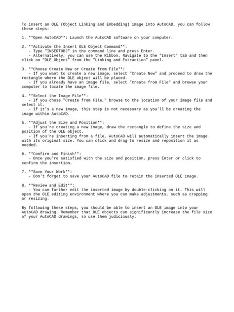 To Insert An Ole Object Linking An Pdf