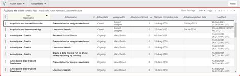 Sections Of The Actions Tab