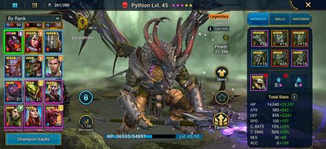 How Do You Guys Think My Pythion Build Is Going R Raidshadowlegends