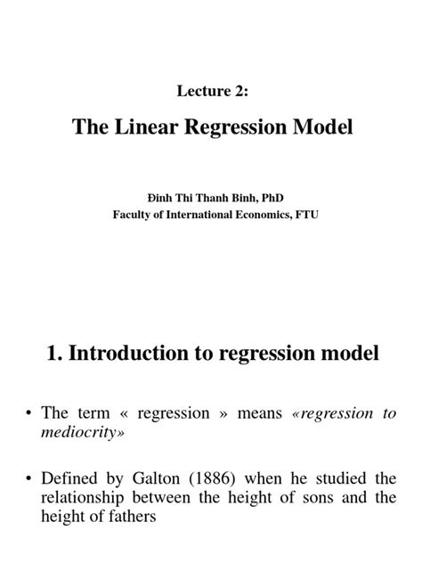 Lecture 2 Regression Model Pdf Pdf Ordinary Least Squares Estimator