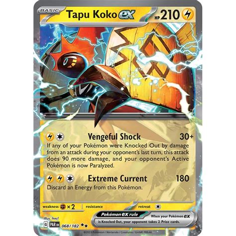Tapu Koko Ex Double Rare Sv4 Paradox Rift Carta Pokemon En México