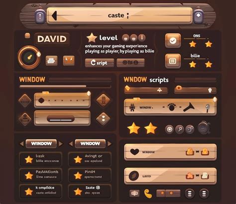 Premium Photo A Set Of Orange Cartoon Boards And Buttons For Casual Games Modern Illustration