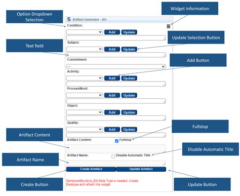 artifact generator user manual