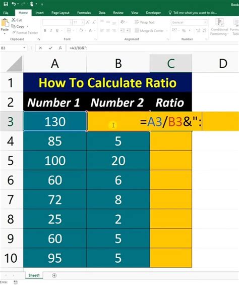 shorts how to calculate ratio in excel advanceexcel