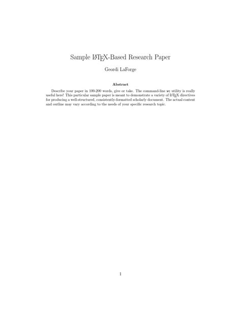 Latex Sample For Research Paper Pdf Computer Programming Computing
