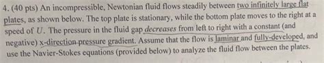 an incompressible newtonian fluid flows steadily