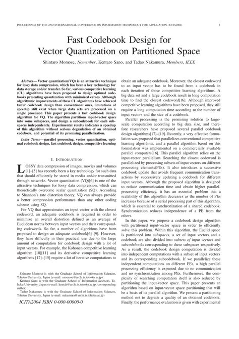 Pdf Fast Codebook Design For Vector Quantization On Partitioned Space