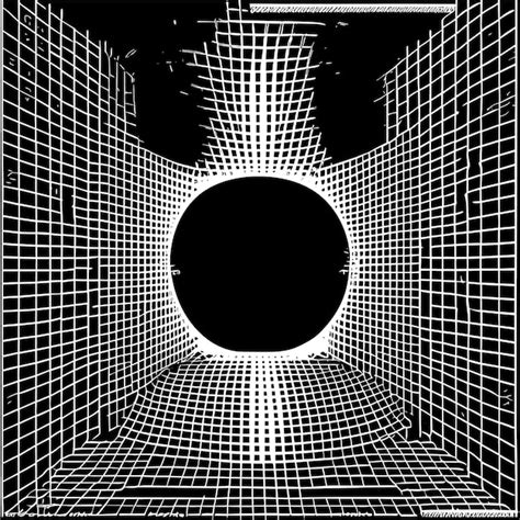 어두운 배경에 화려한 3d 와이어프레임 공간 추상 원근 그리드 벡터 그림 프리미엄 벡터