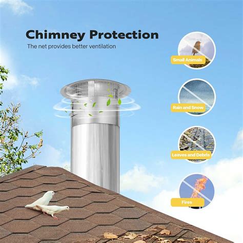 Vivohome 10 Cone Top Chimney Cap With Screen Round Roof Rain Chimney