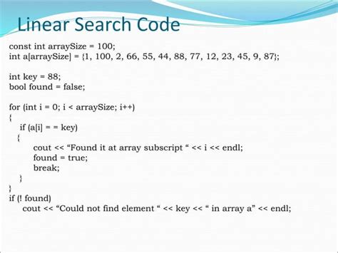 1 Class Linear And Binary Search 3ppt