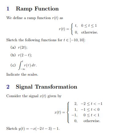 Solved Ramp Function We Define A Ramp Function R T As Chegg Com