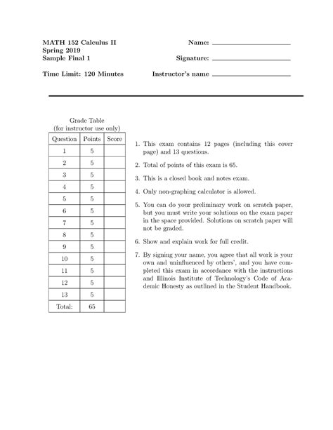 152practice final 1 lecture slides notes math 152 calculus ii name