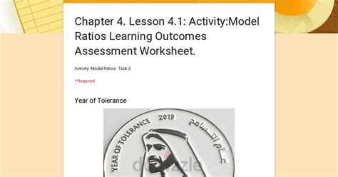Chapter 4 Lesson 41 Activitymodel Ratios Learning Outcomes