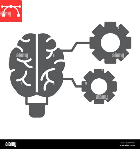 Machine Learning Glyph Icon Technology And Artificial Intelligence Self Learning Vector Icon