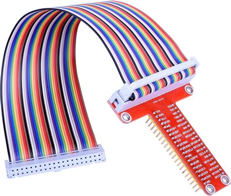 Jp Arceli Rpi Gpio ブレークアウト拡張ボード リボンケーブル 組み立て済みtタイプ Gpioアダプター 20cm Fc40 40ピン フラット