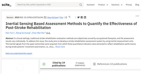 Inertial Sensing Based Assessment Methods To Quantify The Effectiveness