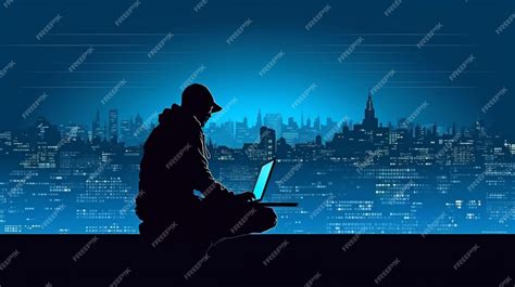 premium ai image cybercrime illustration of a computer hacker using a