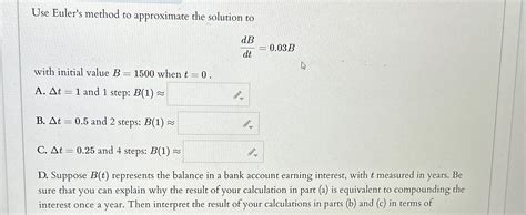 solved use euler s method to approximate the solution
