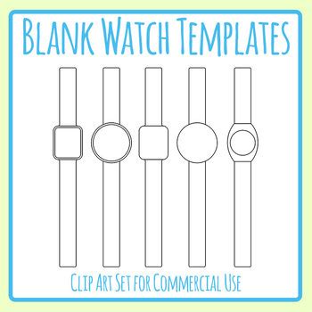 Blank Smart Watch Templates For Cutting And Wearing Craft Clock Outlines