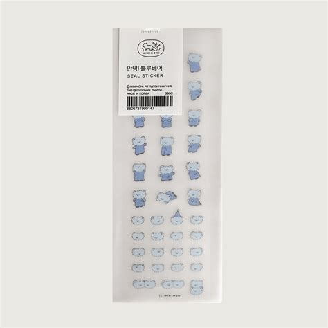 미니모니 씰 스티커 안녕 블루베어