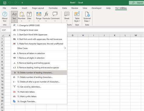 remove initial characters for excel