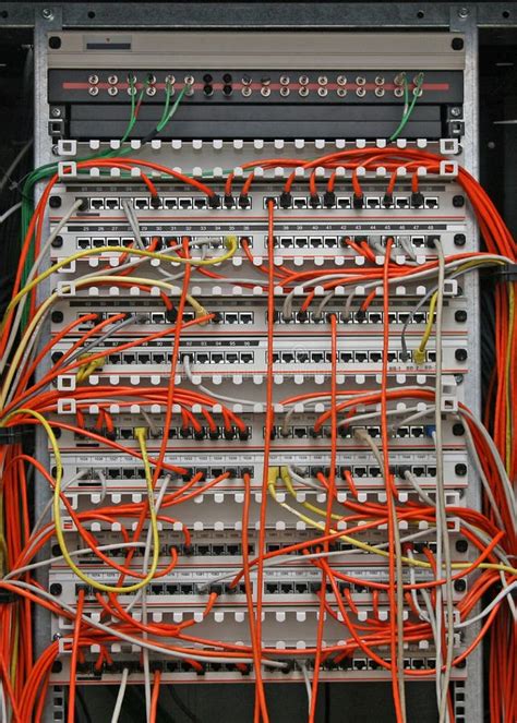 Patch Panel Server Rack With Cords Blue Tone Stock Image Image Of Center Cabling 29808013