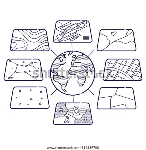 Vector Illustration Gis Spatial Data Layers Stock Vector Royalty Free