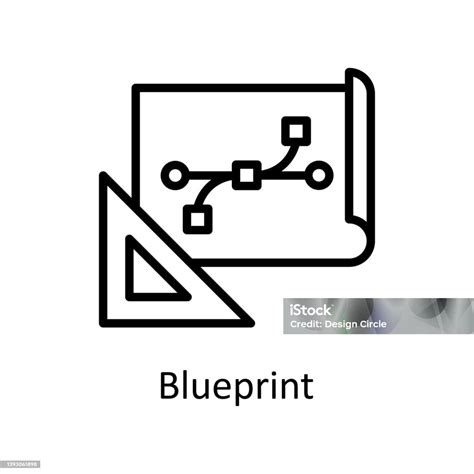 블루프린트 벡터 개요 아이콘 디자인 일러스트레이션 흰색 배경 Eps 10 파일에 크리에이티브 프로세스 기호 개념에 대한 스톡 벡터 아트 및 기타 이미지 Istock