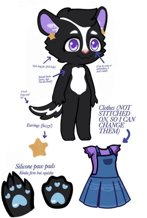 Custom Doll 18 Anthro Plush Doll Button Eyes Dolls