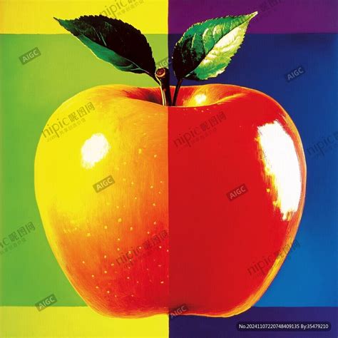Ai创作图水果招贴画 创意水果拼接 水果创意色彩 苹果创意图形 色彩与食物 黄苹果蓝底 苹果宣传画 创意苹果图 创意水果图 色彩对比实验 水果创意海报 几何图形苹果 创意蔬果水果图 果蔬创意