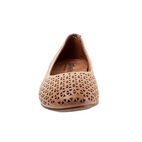 Softwalk Sonoma S1862 213 Womens Brown Leather Slip On Ballet Flats Sh