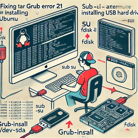 grub error 21 after full install to usb hard drive pendrive linux