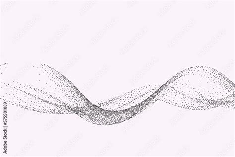 Digital Dynamic Particle Wave Abstract Wave Flow On A White Background