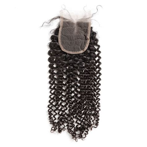 Middle Part Virgin Brazilian Kinky Curly Closure