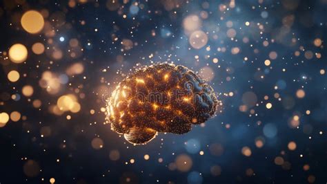 A Dynamic Digital Depiction Of A Brain Featuring Glowing Neural